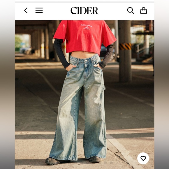 Cider | Jeans | Cider Baggy Washed Blue Jeans | Poshmark